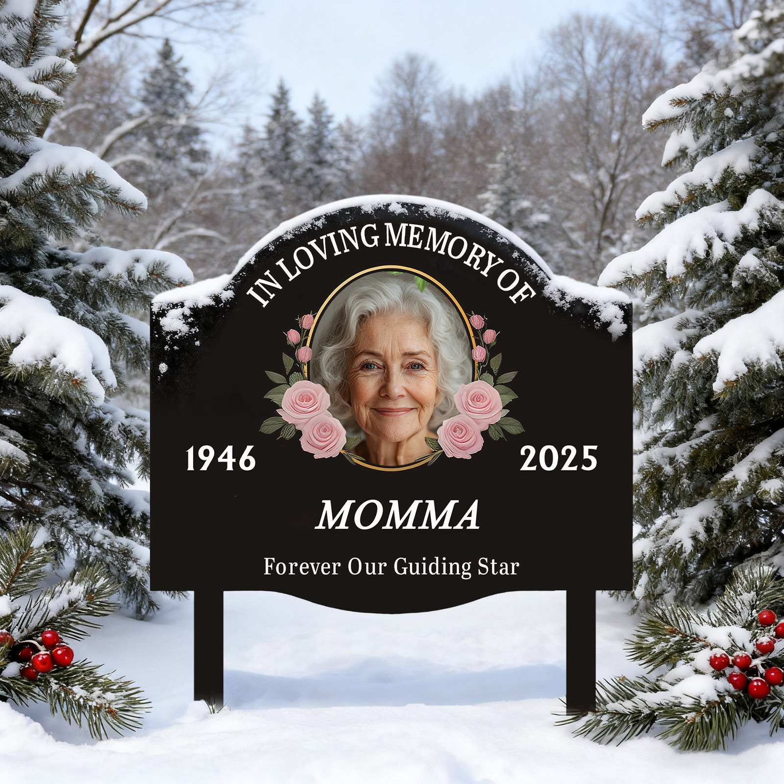 Dthcnegua Memorial Garden Sign - Weather-Resistant Metal Tombstone ...