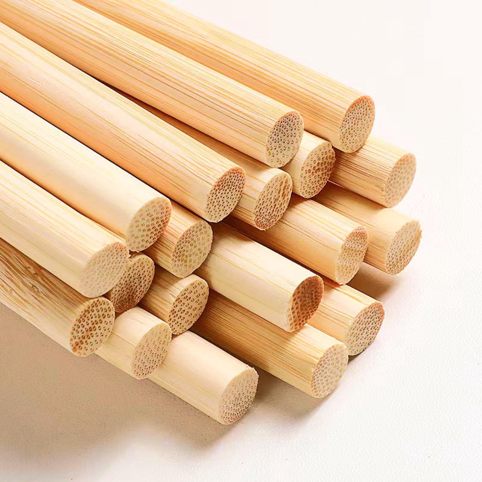 Dtmasao 50 PCS Dowel Rods Wood Sticks Wooden Dowel Rods - 1/4 x 6 Inch ...