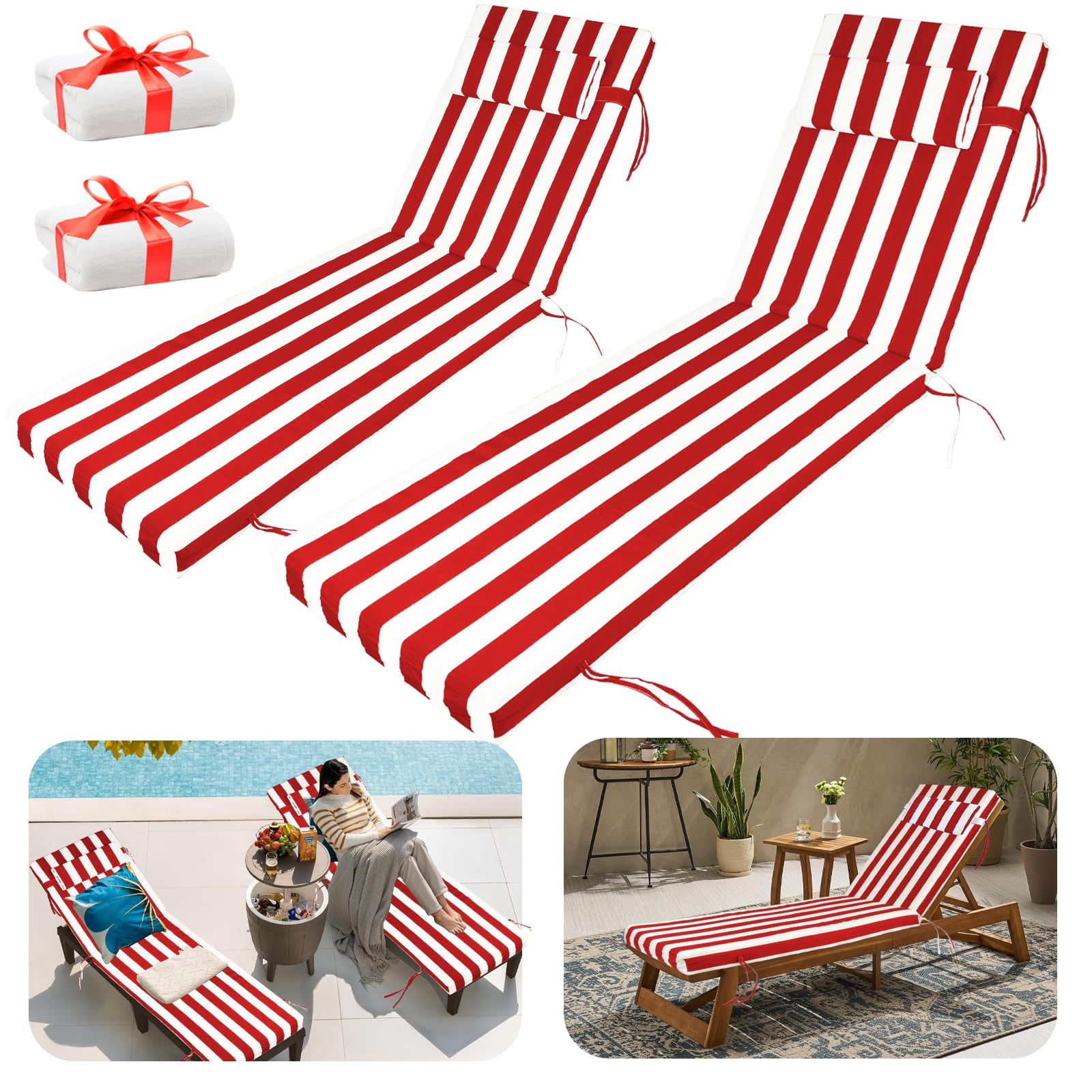Dttra Chaise Lounge Cushions Outdoor, 72 x 21 x 3 Inch, Waterproof ...