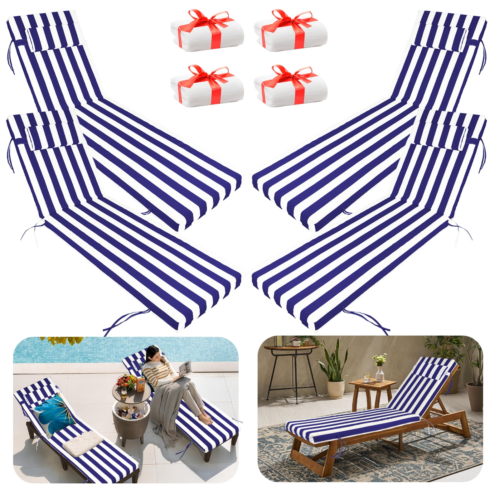 Dttra Chaise Lounge Cushions Outdoor, 72 x 21 x 3 Inch, Waterproof ...