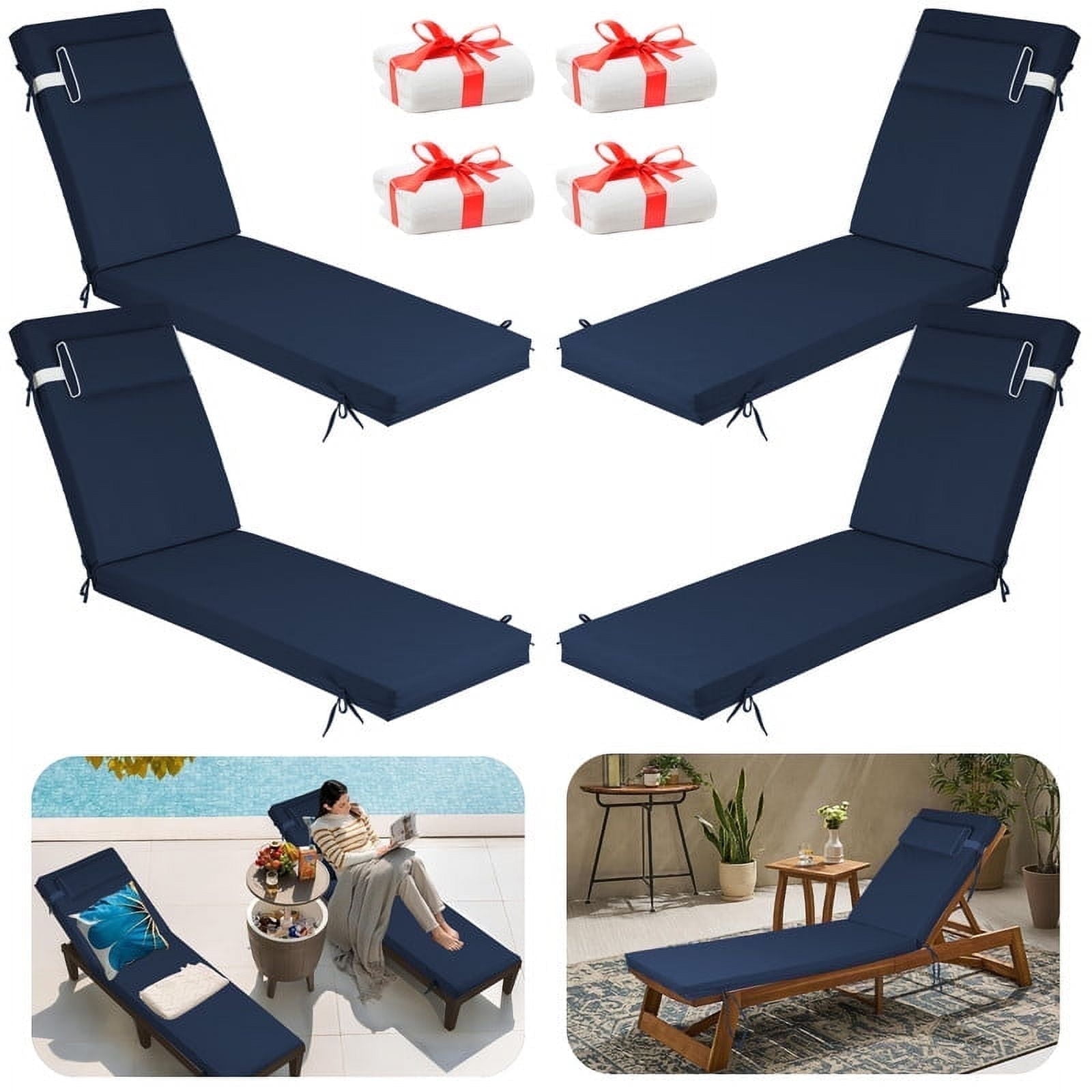 Dttra Chaise Lounge Cushions Outdoor, 72 x 21 x 3 Inch, Waterproof ...
