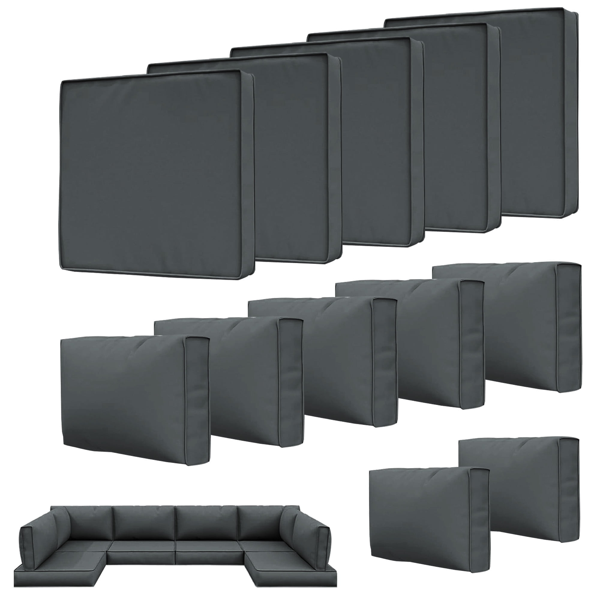 DTTRA Patio Cushion Covers Replacement, Waterproof Outdoor Cushions ...