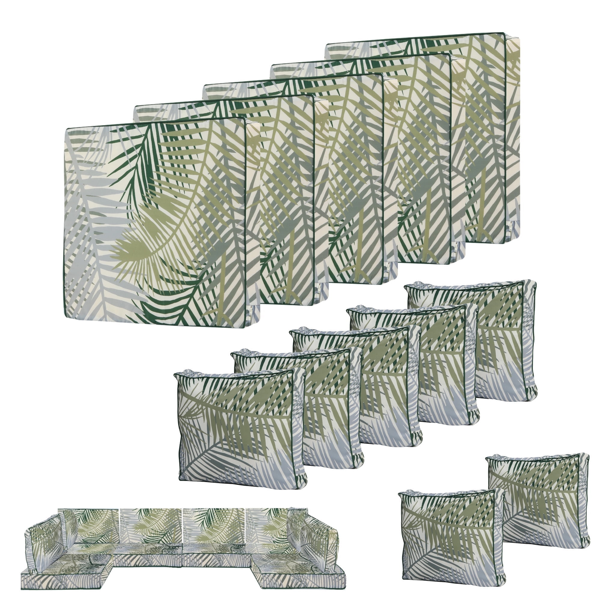 DTTRA Patio Cushion Covers Replacement, Waterproof Outdoor Cushions ...