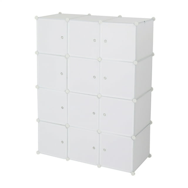 Dtwnek 12 Cube Organizer Stackable Plastic Cube Storage Shelves Design ...