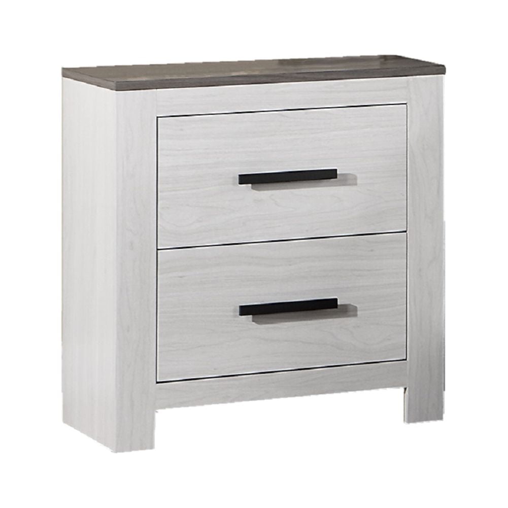 Dtwnek 2 Drawers End Table with Handle, Bedside Table Nightstand for ...