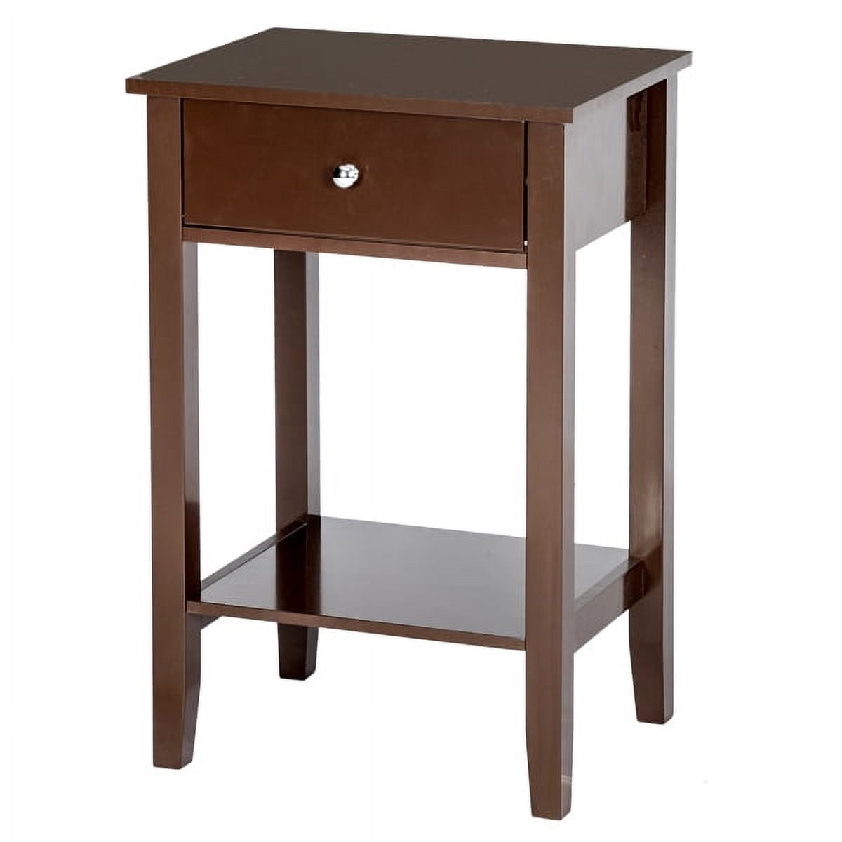Dtwnek 2 Layer Bedside Table Coffee Table with Drawer, Coffee - Walmart.com