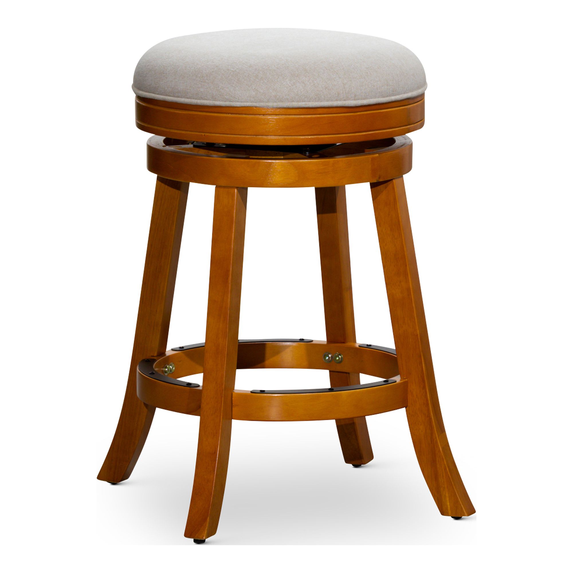 Dtwnek 24" Bar Stool, Beige Fabric Seat Barstool for Home Bar Dining ...