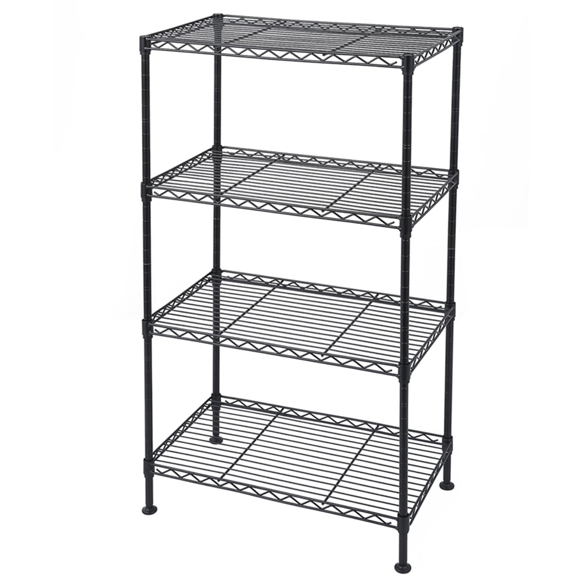 Dtwnek 4-Tier Industrial Wire Shelving Organizer Shelf Rack, Black ...