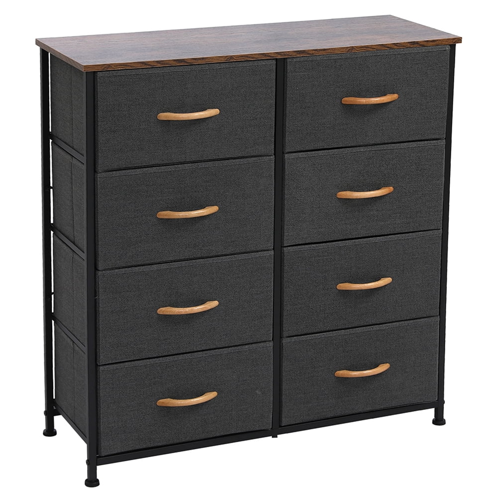 Dtwnek 4 Tier Wide Drawer Dresser, Storage Unit with 8 Fabric Drawers ...