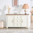 Dtwnek 47.3" Sideboard Buffet Cabinet with 2 Doors and 3 Drawers, Wood ...