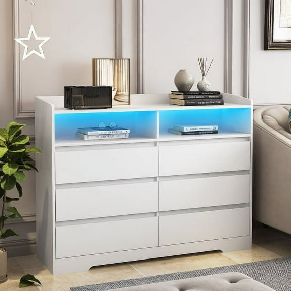 Dtwnek 6 Drawer Sideboard Storage Cabinet for Living Room, Entryway ...