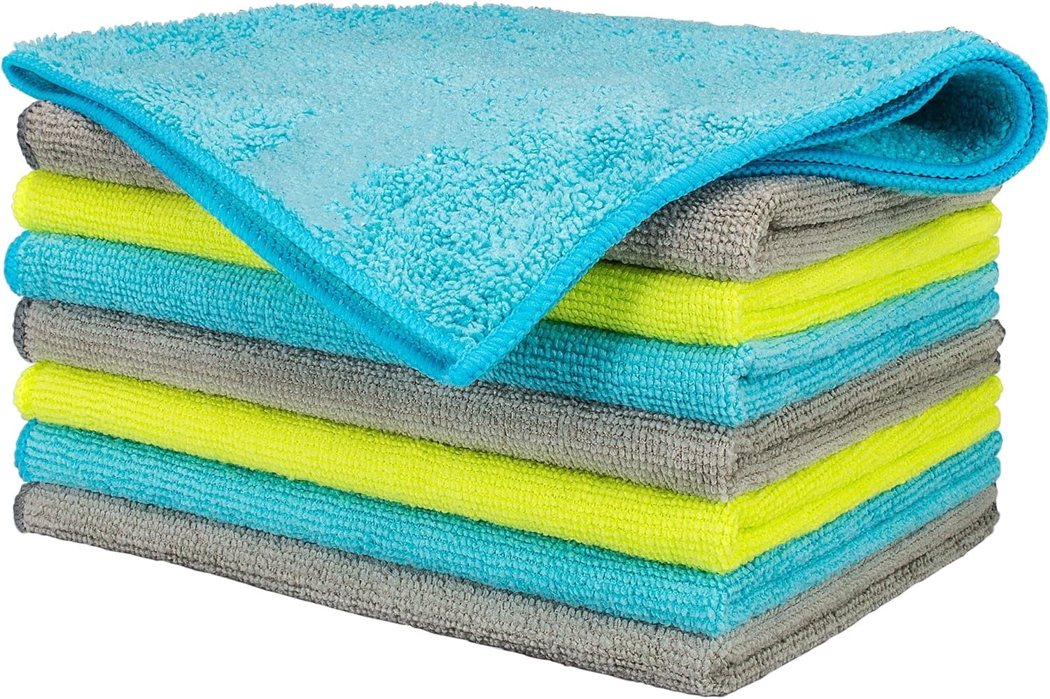 Dtwnek 8 Pack Microfiber Cleaning Cloth Absorbent Towels Cleaning Rags ...