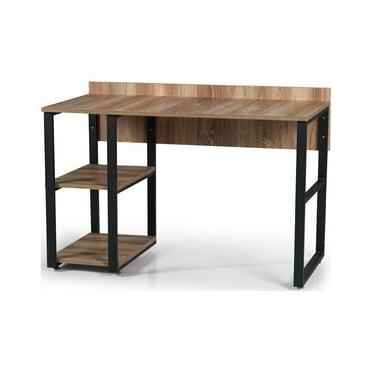 Nathan James Parker Modern Home Office Desk in Walnut Wood with Open ...