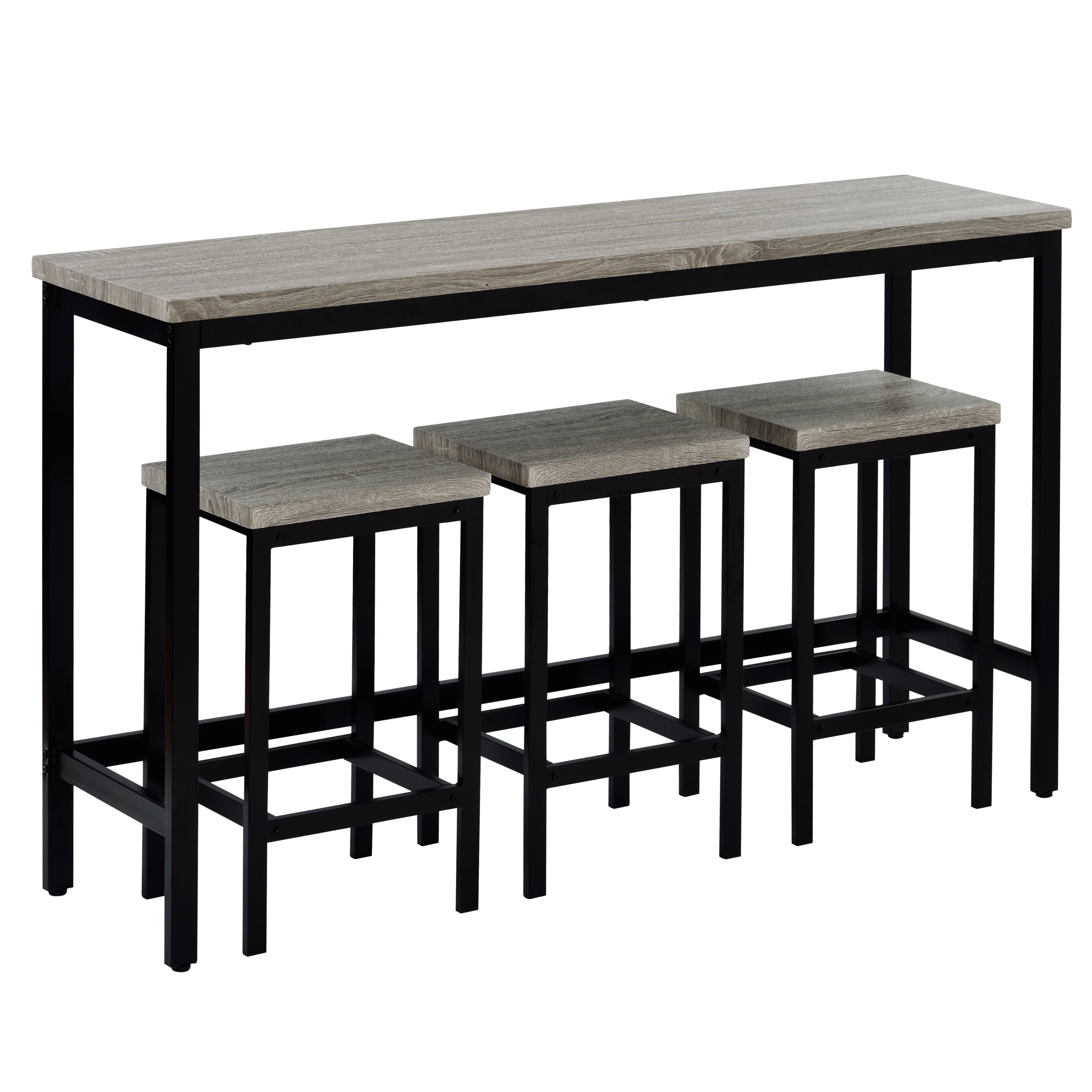 Dtwnek Counter Height Extra Long Dining Table Set with 3 Stools Kitchen ...