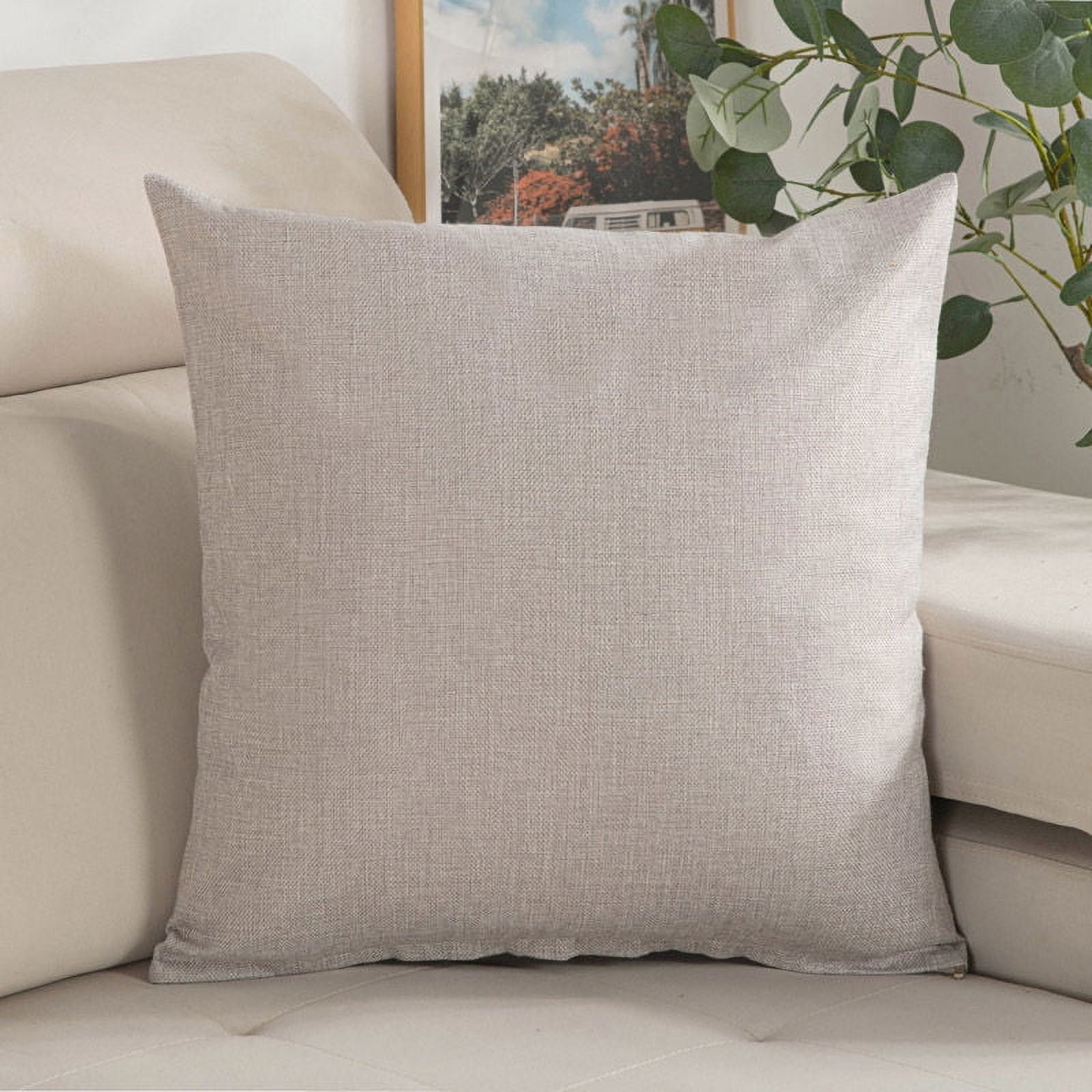 Dtwnek Decorative Throw Pillow Cover Linen Pillow Case Solid Color ...