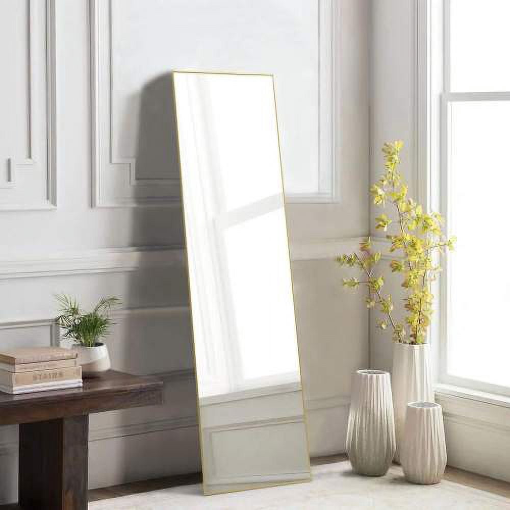 Dtwnek Floor Standing Mirror, Wall Mirror with Stand Aluminum Alloy ...