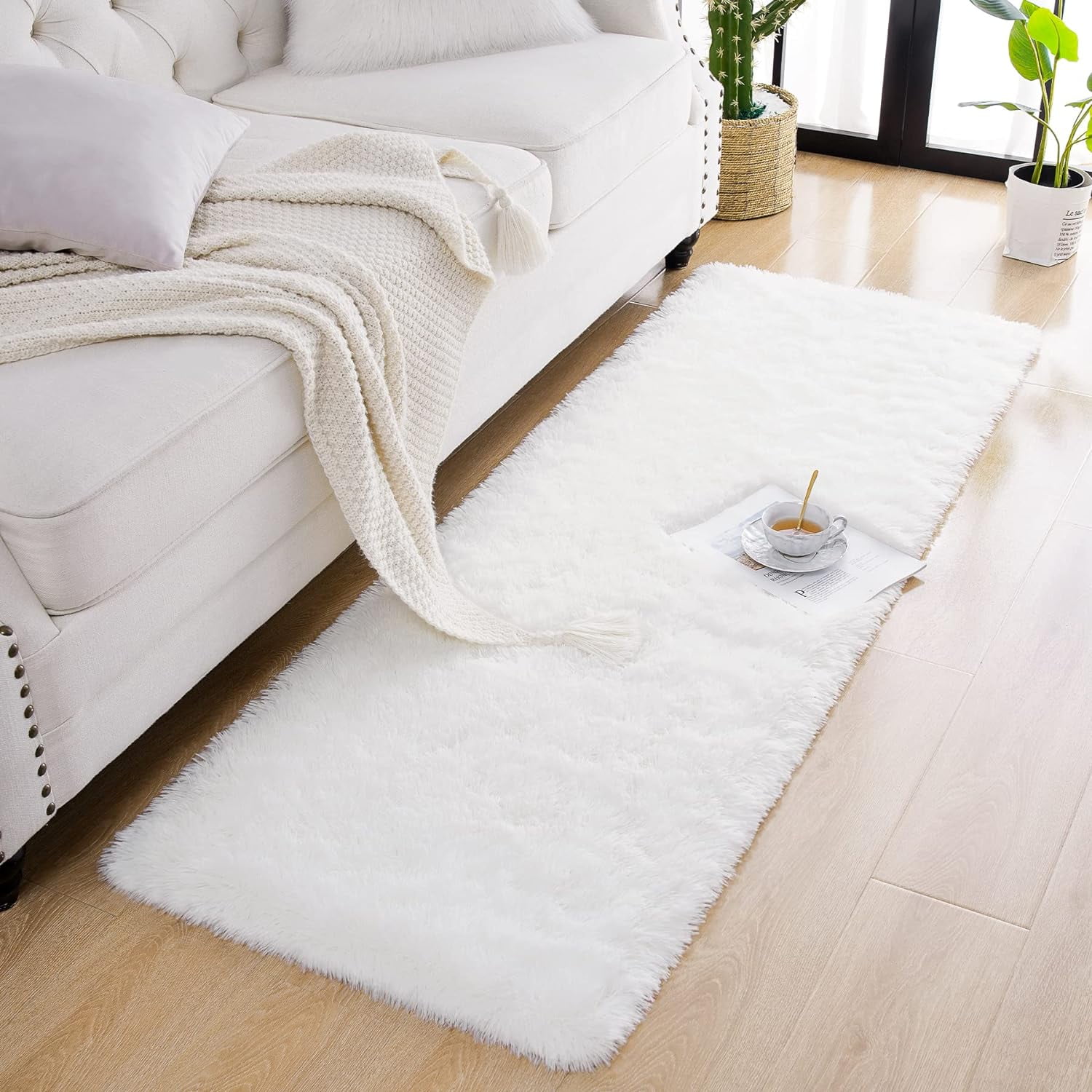 Dtwnek Fluffy Area Rug Soft Plush Carpet Modern Indoor Non-Slip Floor ...