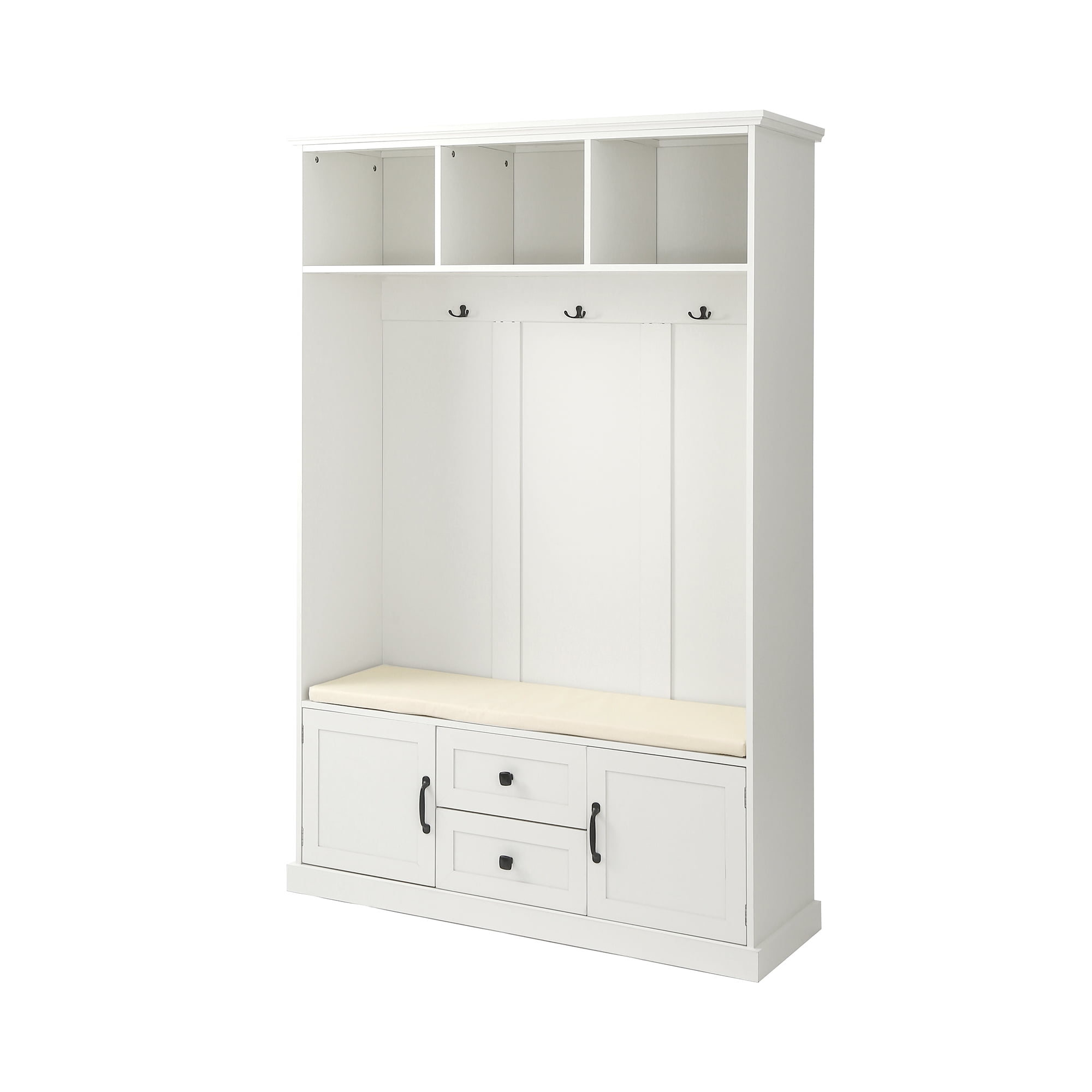Dtwnek Hall Tree with 3 Hooks, Coat Hanger, Entryway Bench, Storage ...