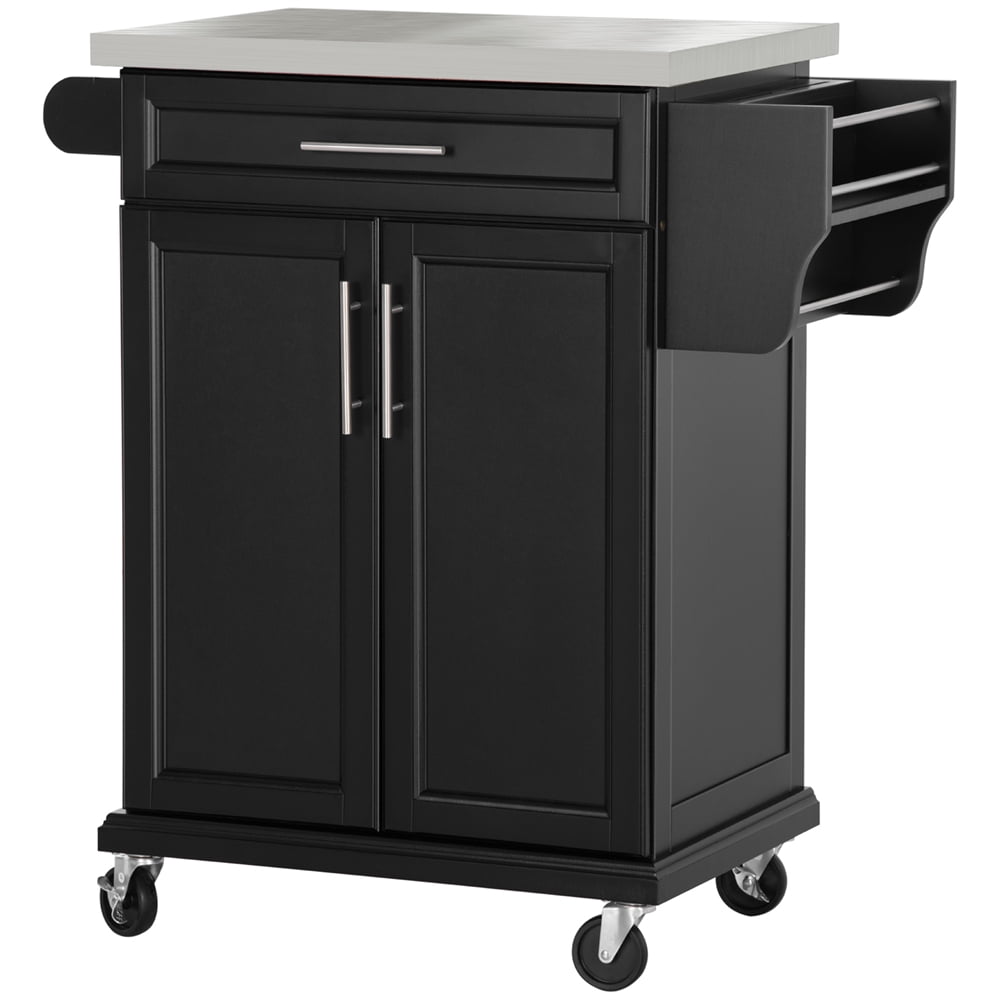 Dtwnek Kitchen Island with Wheels and Drawer, Stainless Steel ...