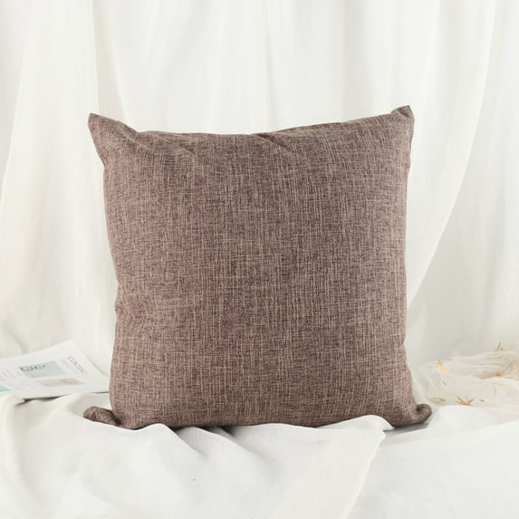 Dtwnek Linen Throw Decorative Pillow Covers Square Solid Cushion Cover ...