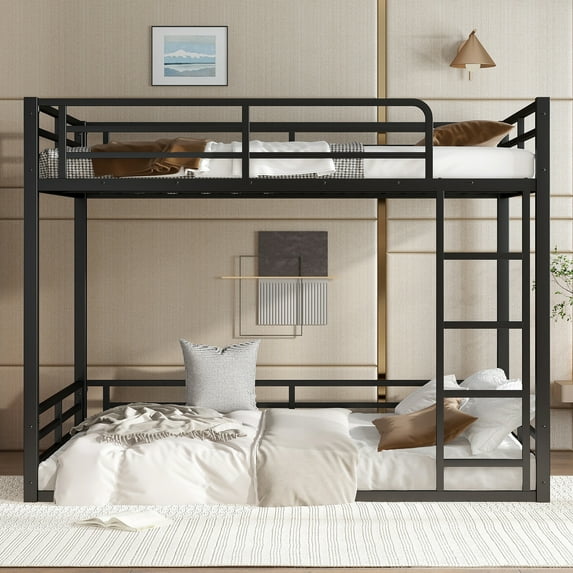 Dtwnek Metal Floor Bunk Bed Frame for Bedroom, Noise-reduced Design ...