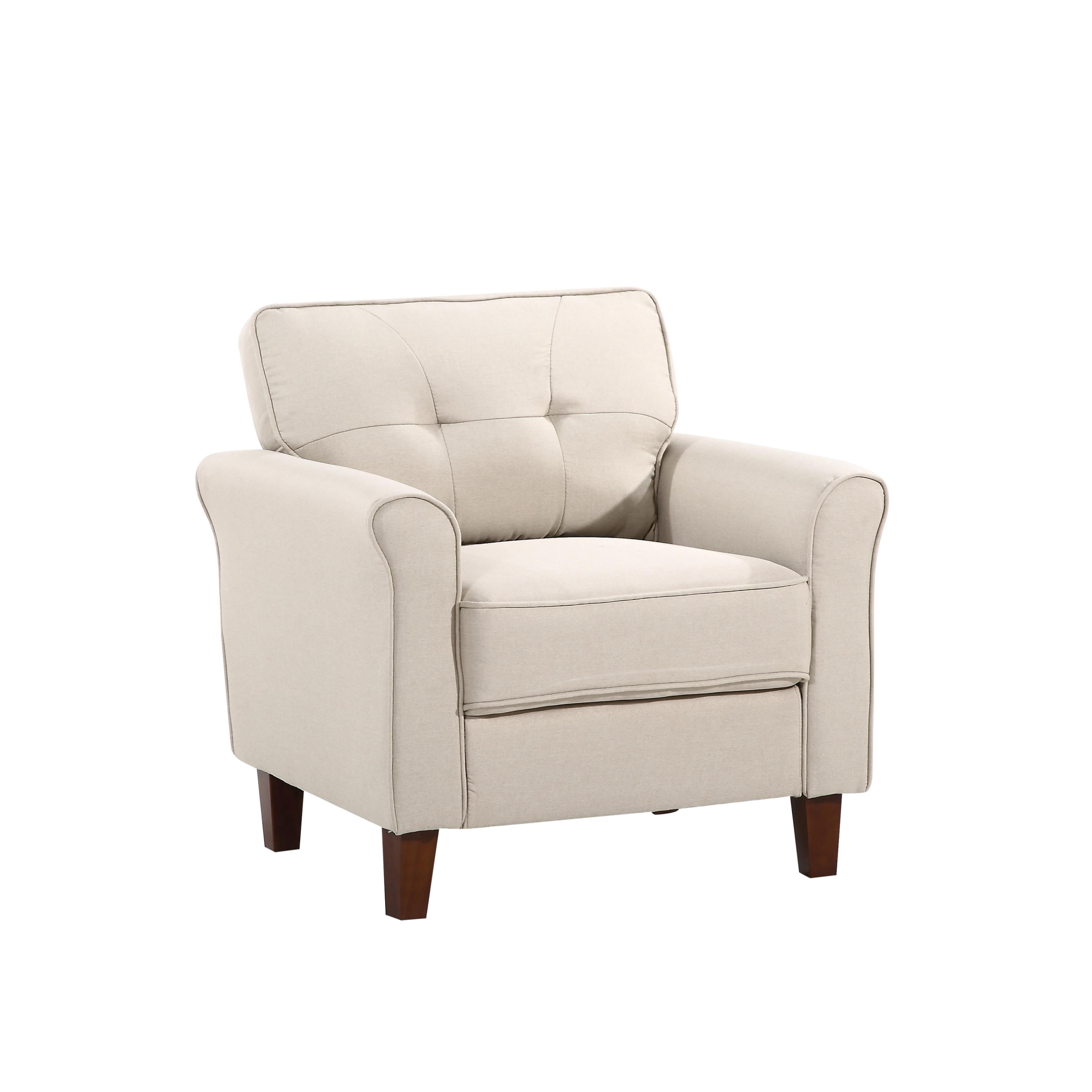 Dtwnek Modern Armchair with Wood Frame, Upholstered Accent Chair for ...