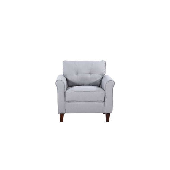 Dtwnek Modern Armchair with Wood Frame, Upholstered Accent Chair for ...
