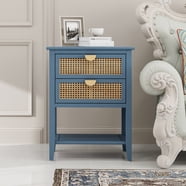 Tribesigns 2-Drawer End Table, Slim Solid Side Table with Small Storage ...
