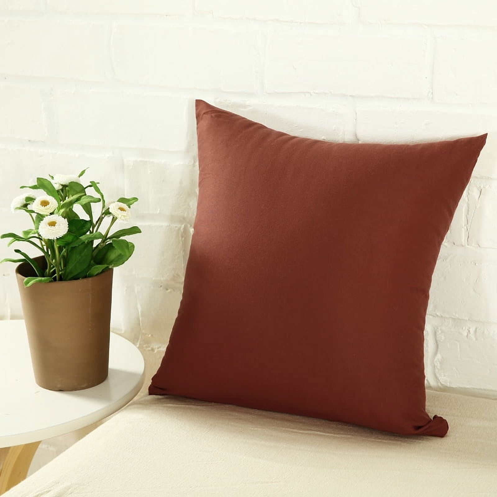 Dtwnek Set of 1 Velvet Soft Throw Pillow Covers Solid Color Decorative ...