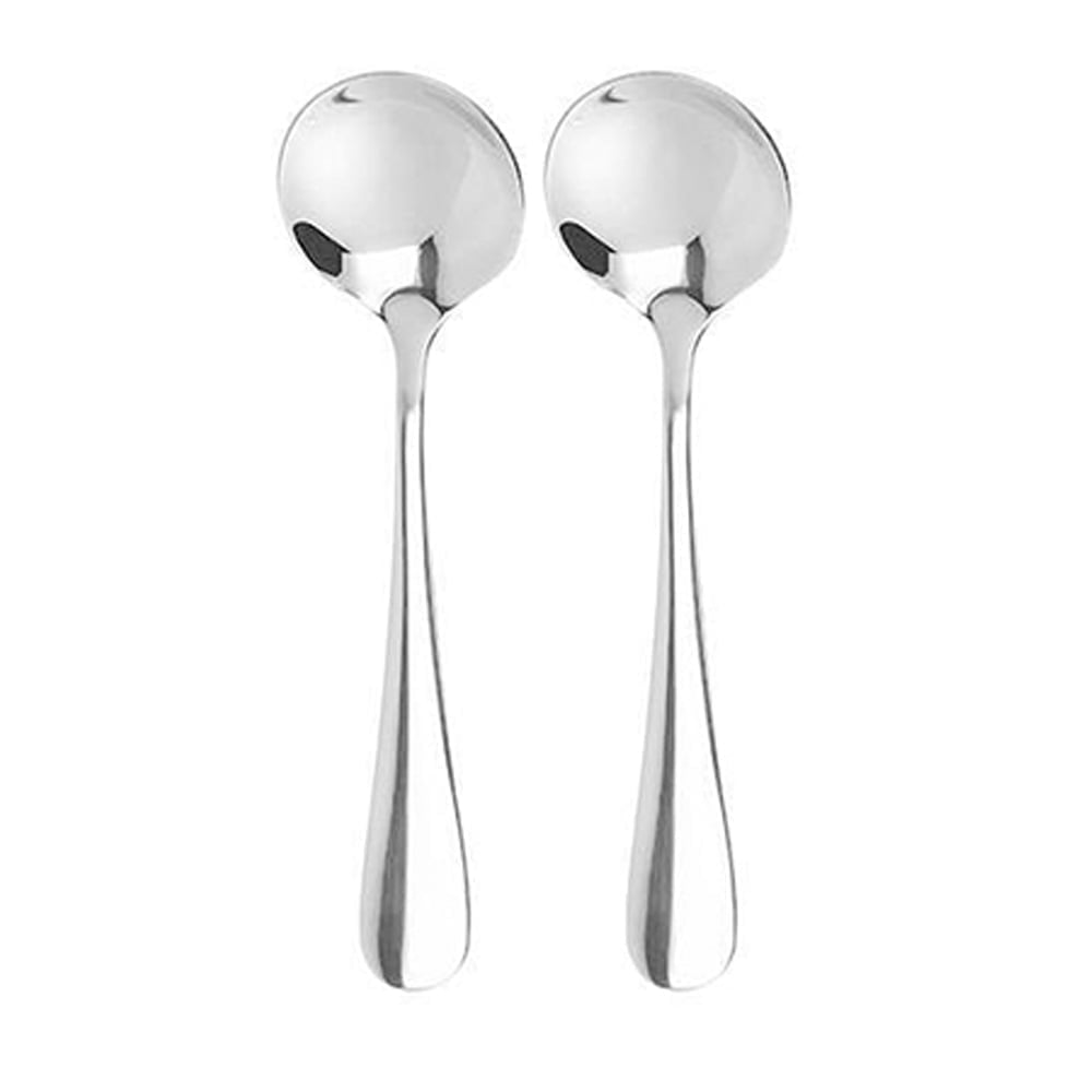 Dtwnek Set of 2 Stainless Steel Soup Spoon, Silverware Dishwasher Round ...