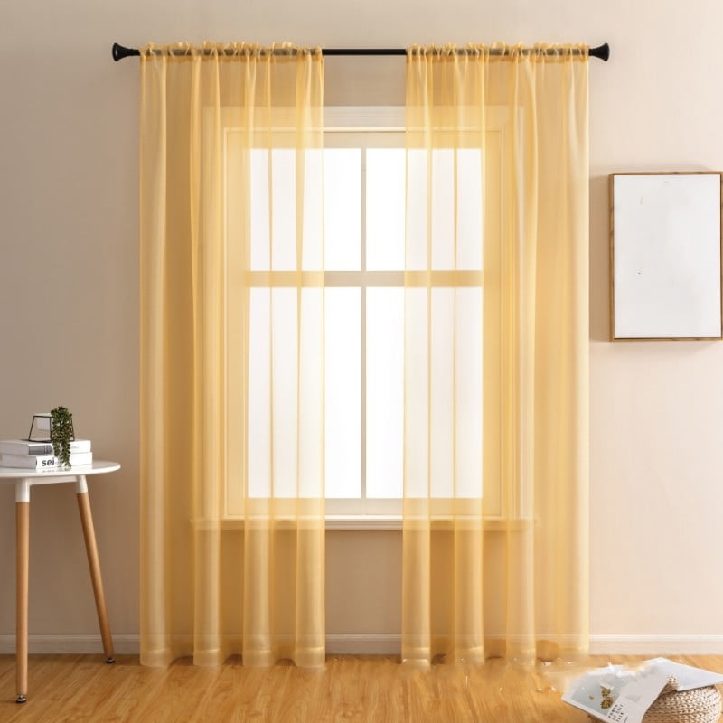 Dtwnek Sheer Curtains Solid Color Curtains Light Filtering Window ...