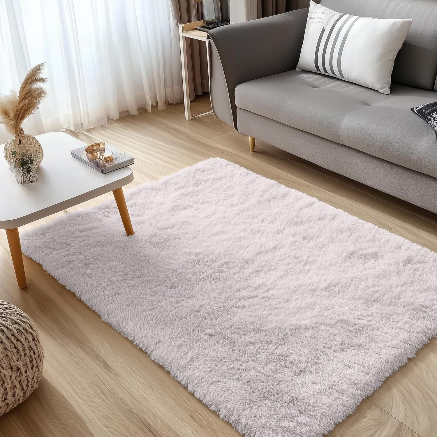 Dtwnek Small Rugs Non-Slip Mini Area Rug Fluffy Carpet for Living Room ...