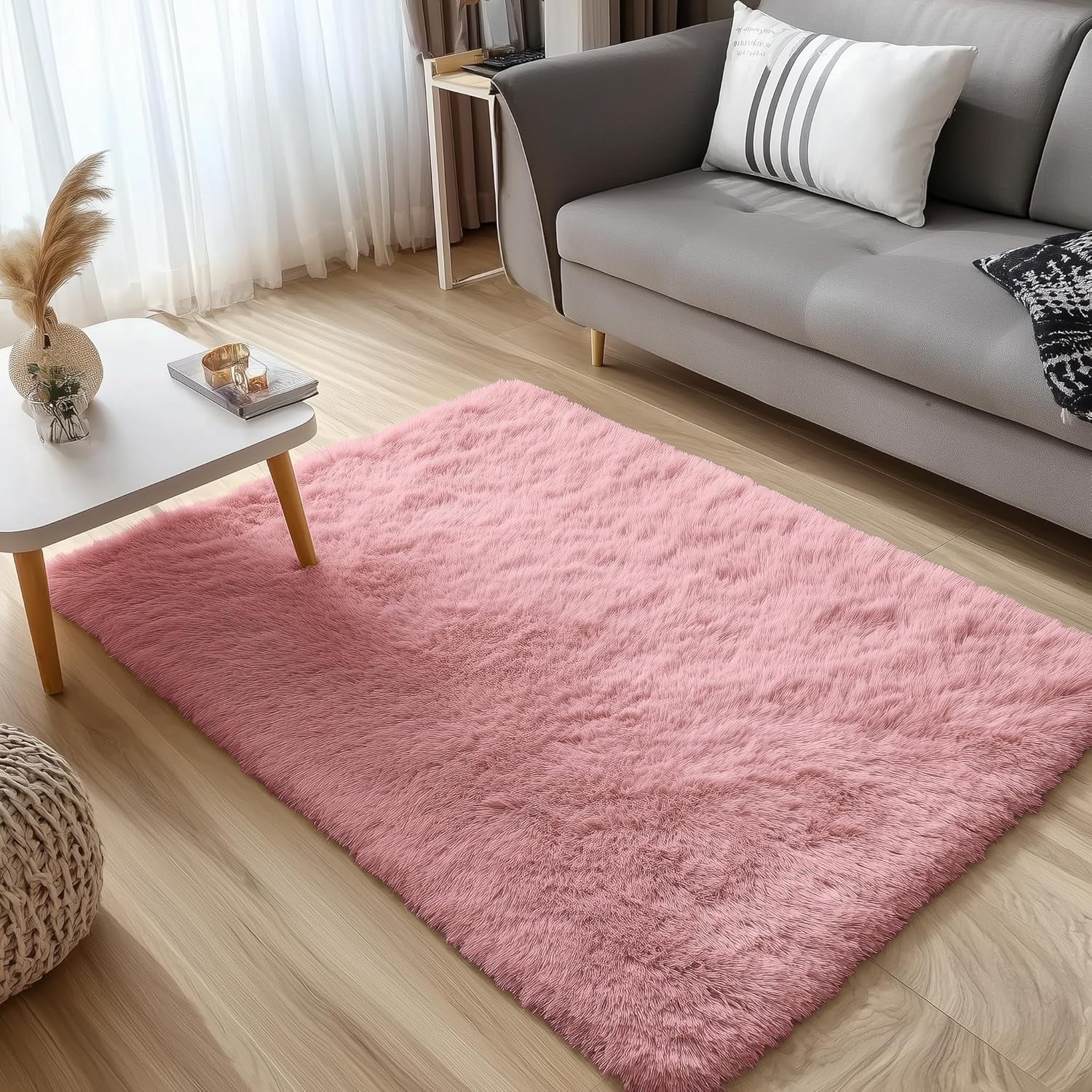 Dtwnek Small Rugs Non-Slip Mini Area Rug Fluffy Carpet for Living Room ...
