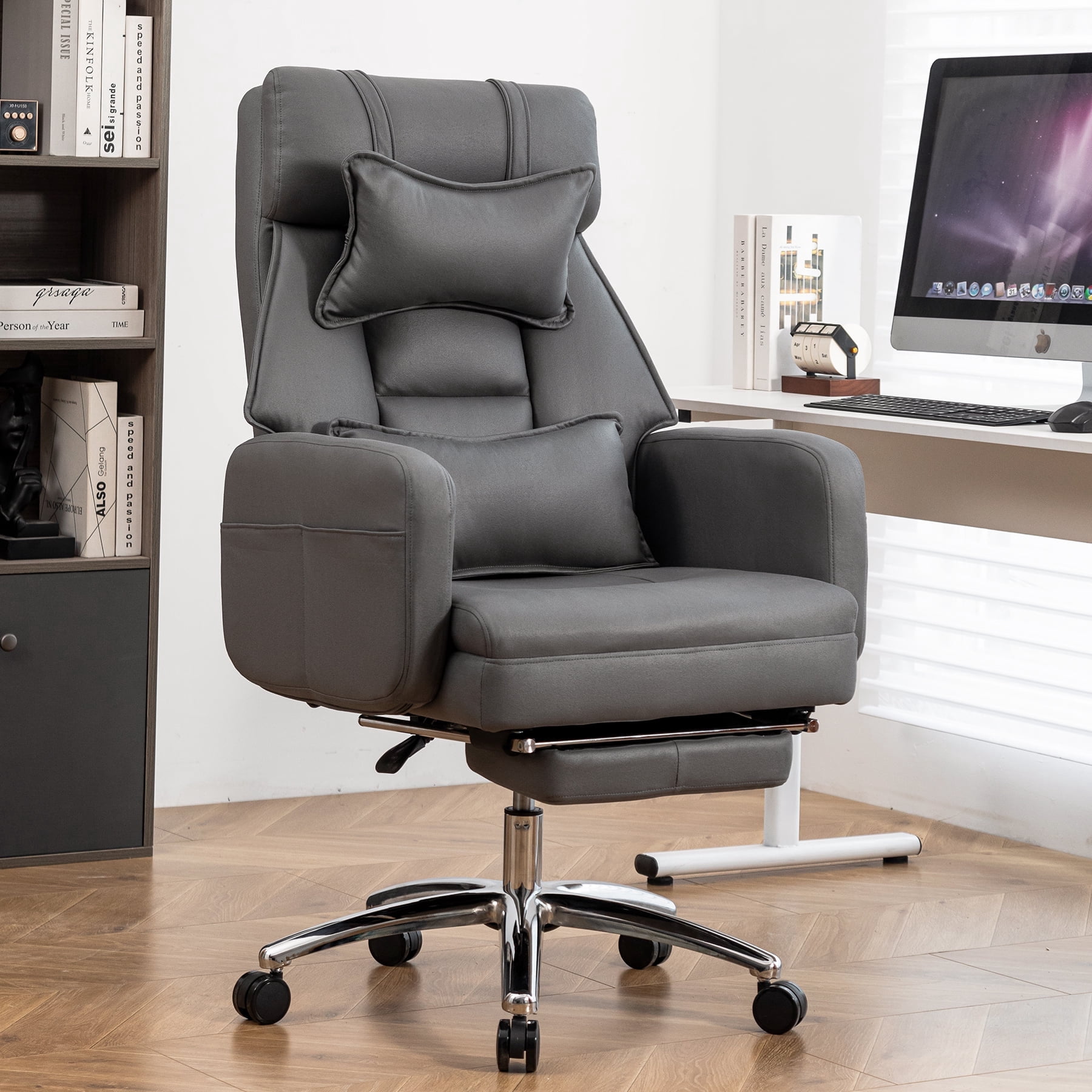 Dtwnek Swivel Technology Leather Ergonomic High Back Office Chair with ...