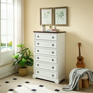 ACCOHOHO 6 Drawer Dresser for Bedroom, Farmhouse 46" High Wooden ...