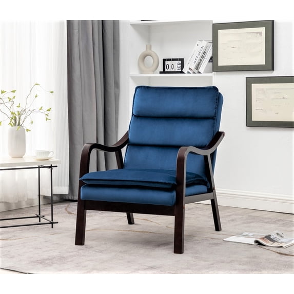 Dtwnek Upholstered Reading Chair Accent Chair with Wood Frame, Modern ...