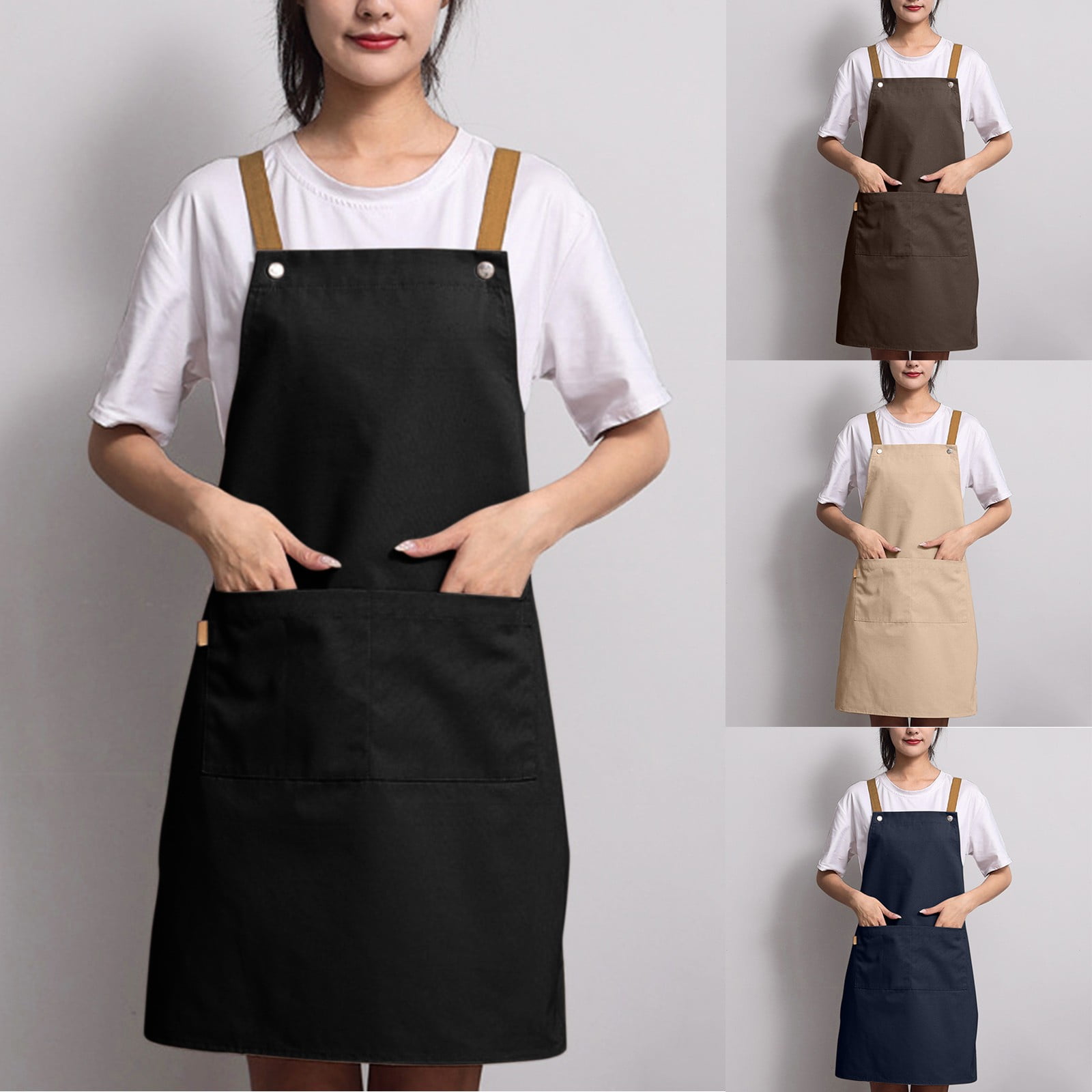 Dtydtpe Aprons with Pockets, Apron, Womens And Men Adjustable Button ...