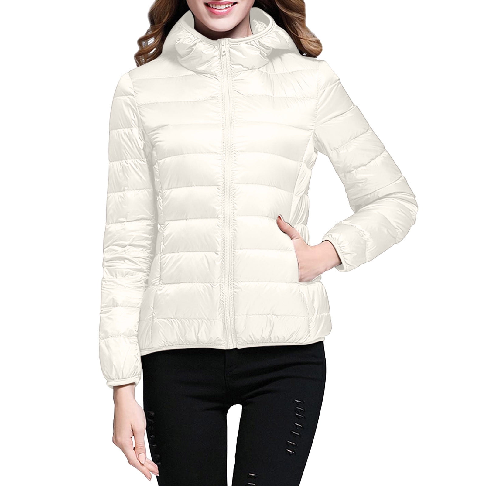 Dtydtpe Casual Ultra Light White Duck Down Jacket, Women Autumn Winter ...