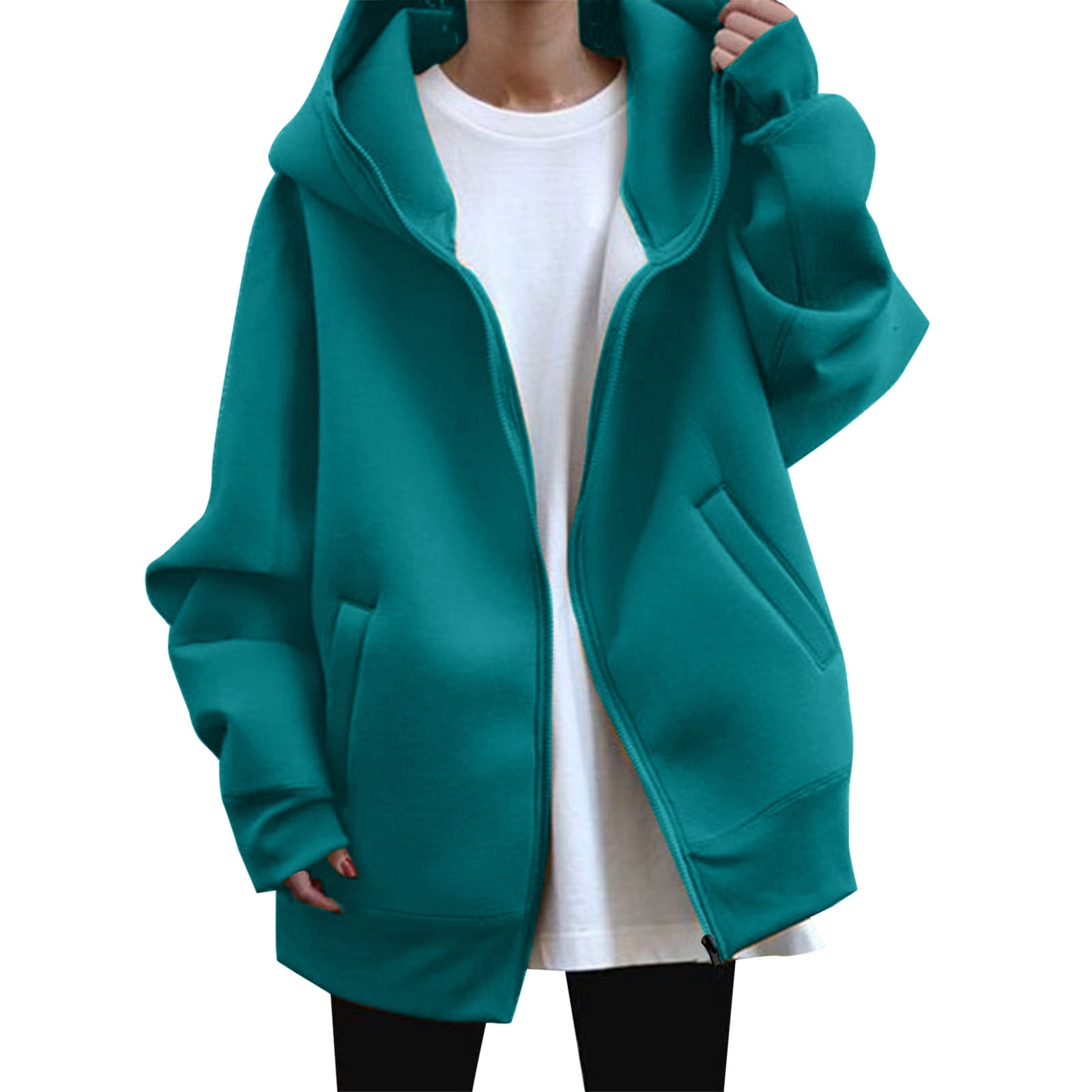 Dtydtpe Clearance Sales, Hoodies for Women, Womens Solid Top Coat Long ...