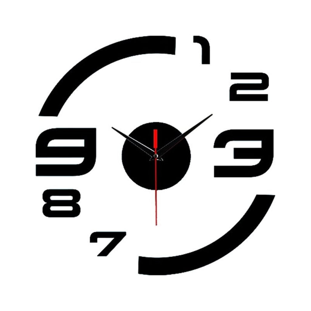 Dtydtpe Clock Frameless Diy Wall Mute Clock 3D Mirror Surface Sticker Home Office Decor ...
