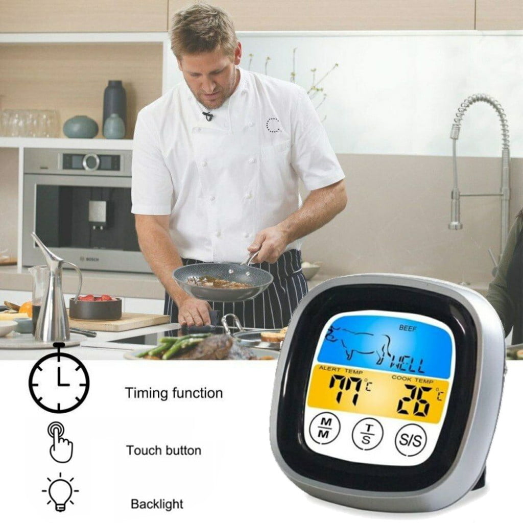 Dtydtpe Timer Grill Cooking With For Oven BBQ Probes Led Bluetooth Meat ...