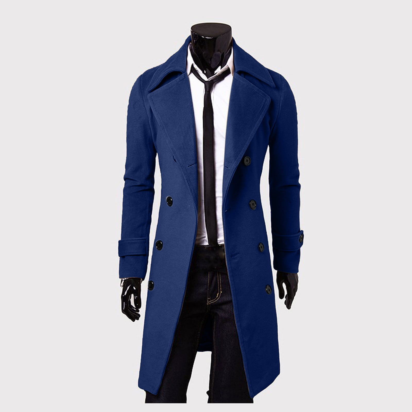 Dtydtpe Trench Coat Men, Men's Autumn and Winter Casual Warm Double ...