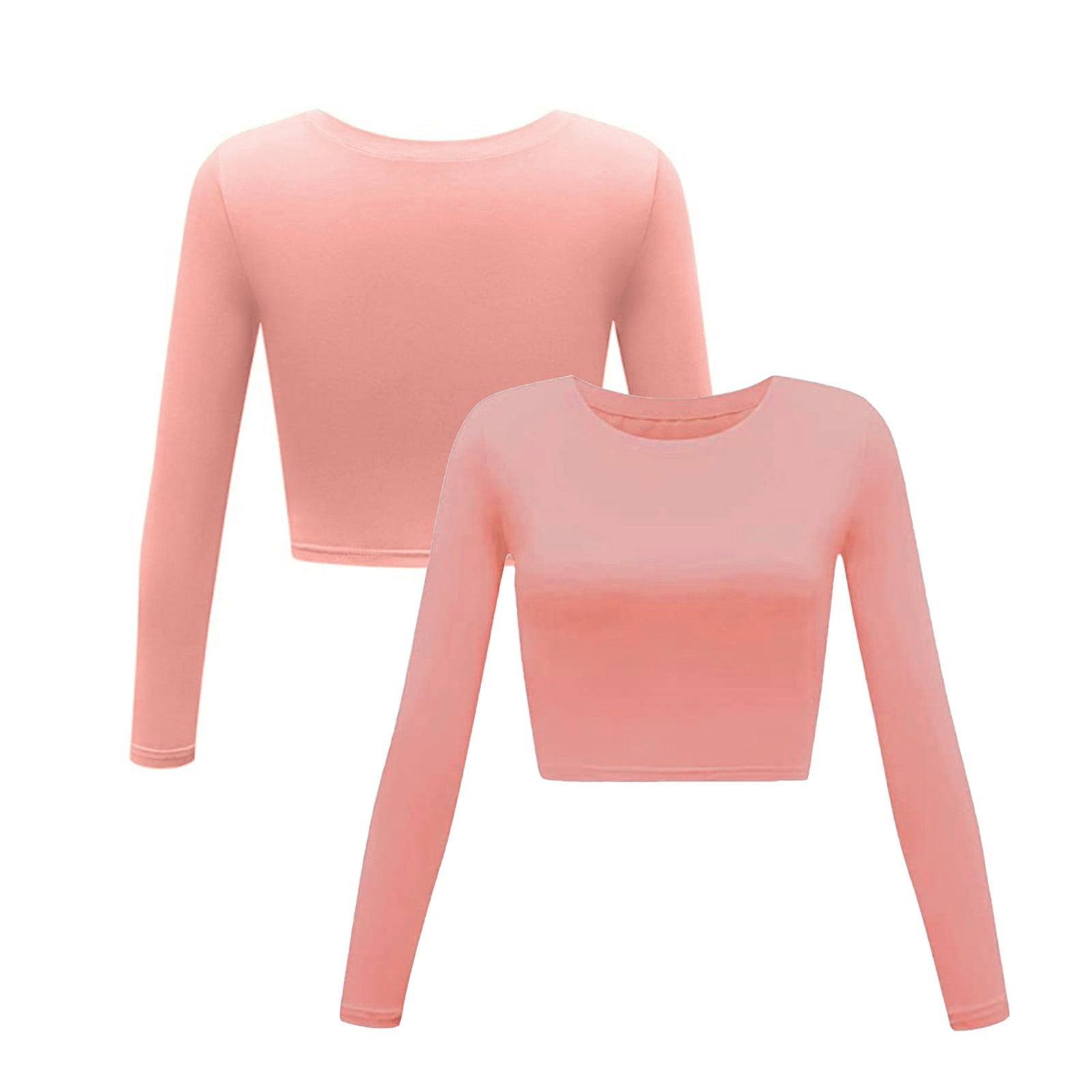 Dtydtpe Womens Tops, Women's Slim Long-Sleeved Round Neck Bas Ic Short ...