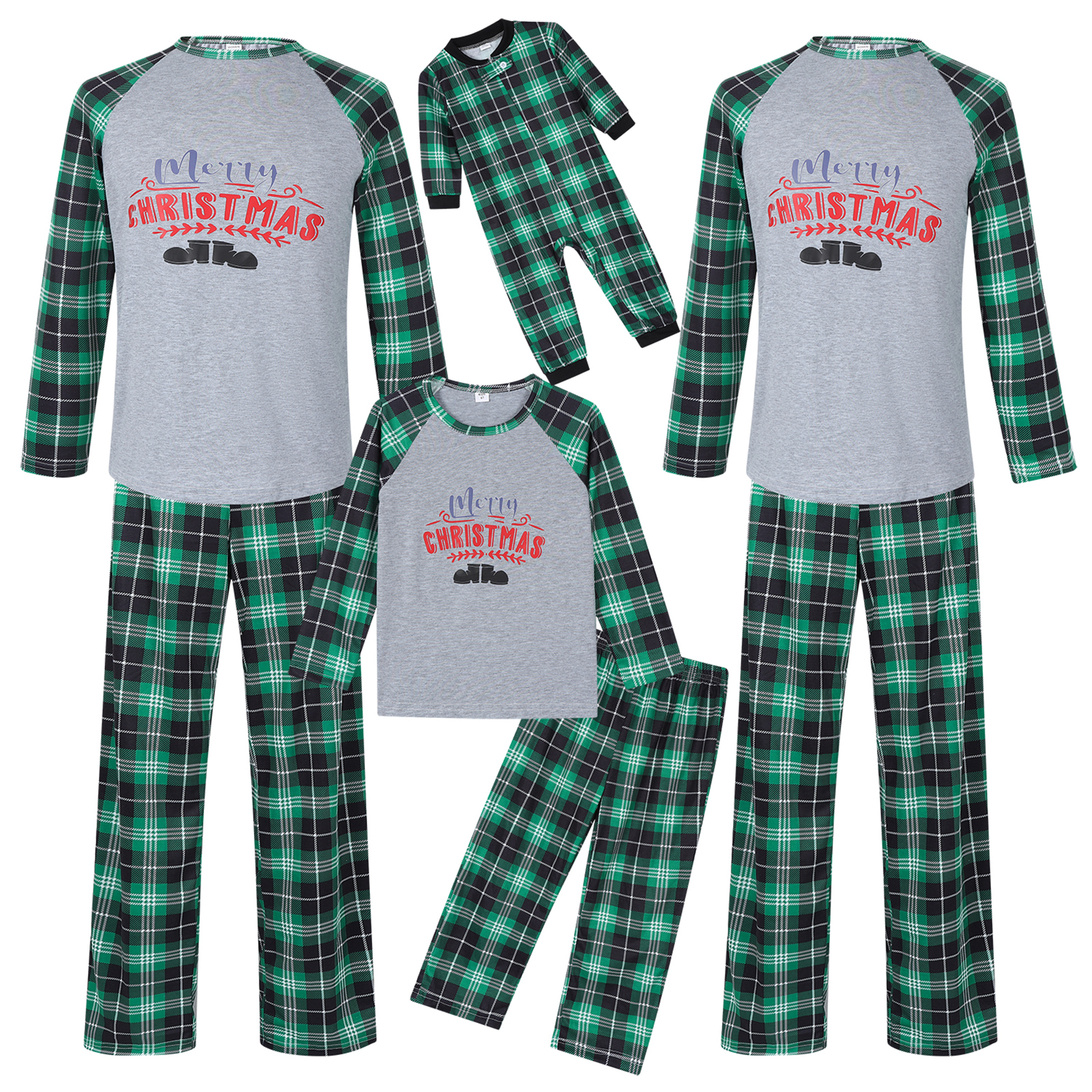 DuAnyozu Christmas Family Matching Pajamas PJs Set Dad Mum Kids Baby ...