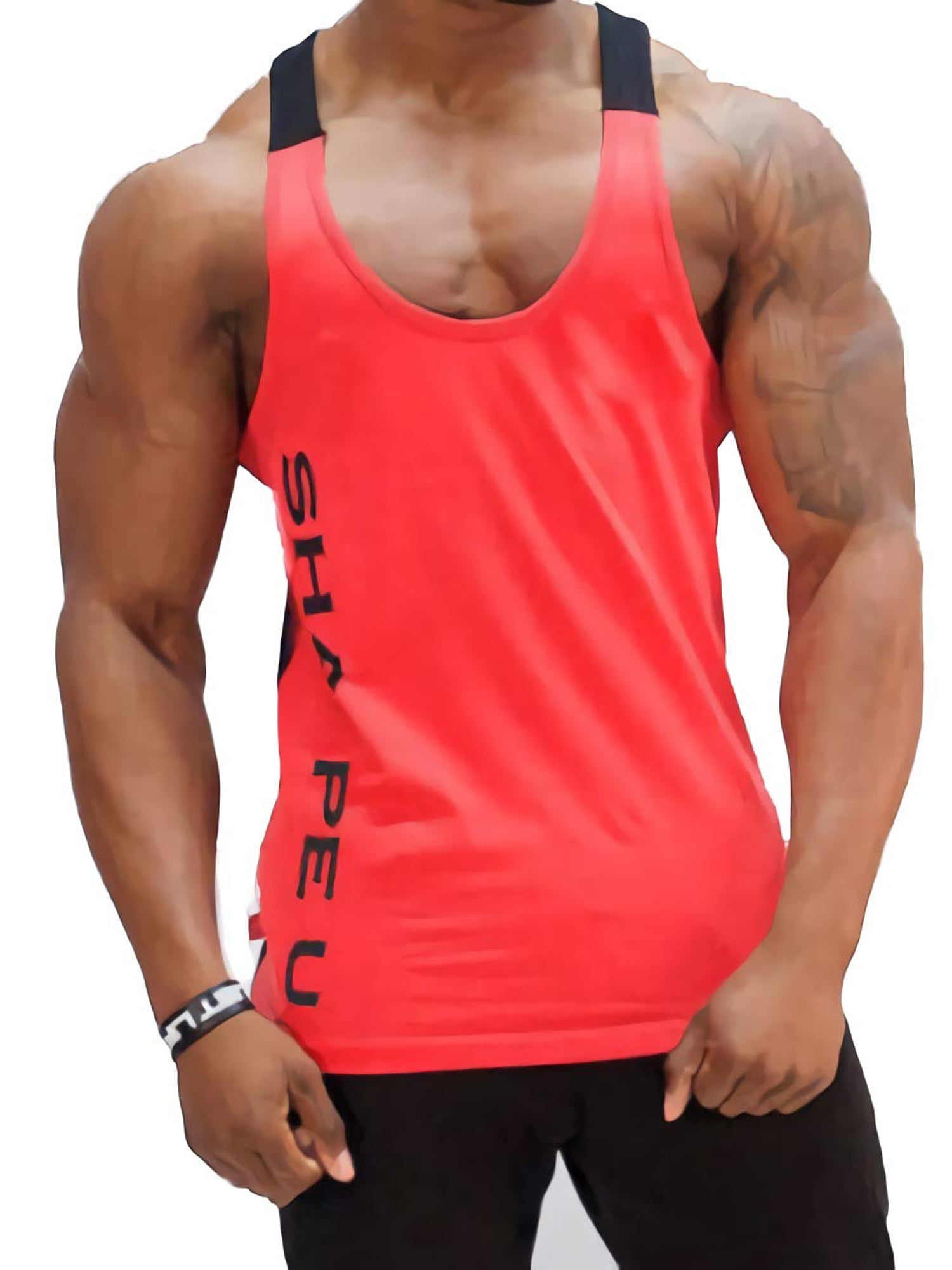 DuAnyozu Men Gym Tank Top Shirt Bodybuilding Muscle Stringer Athletic ...