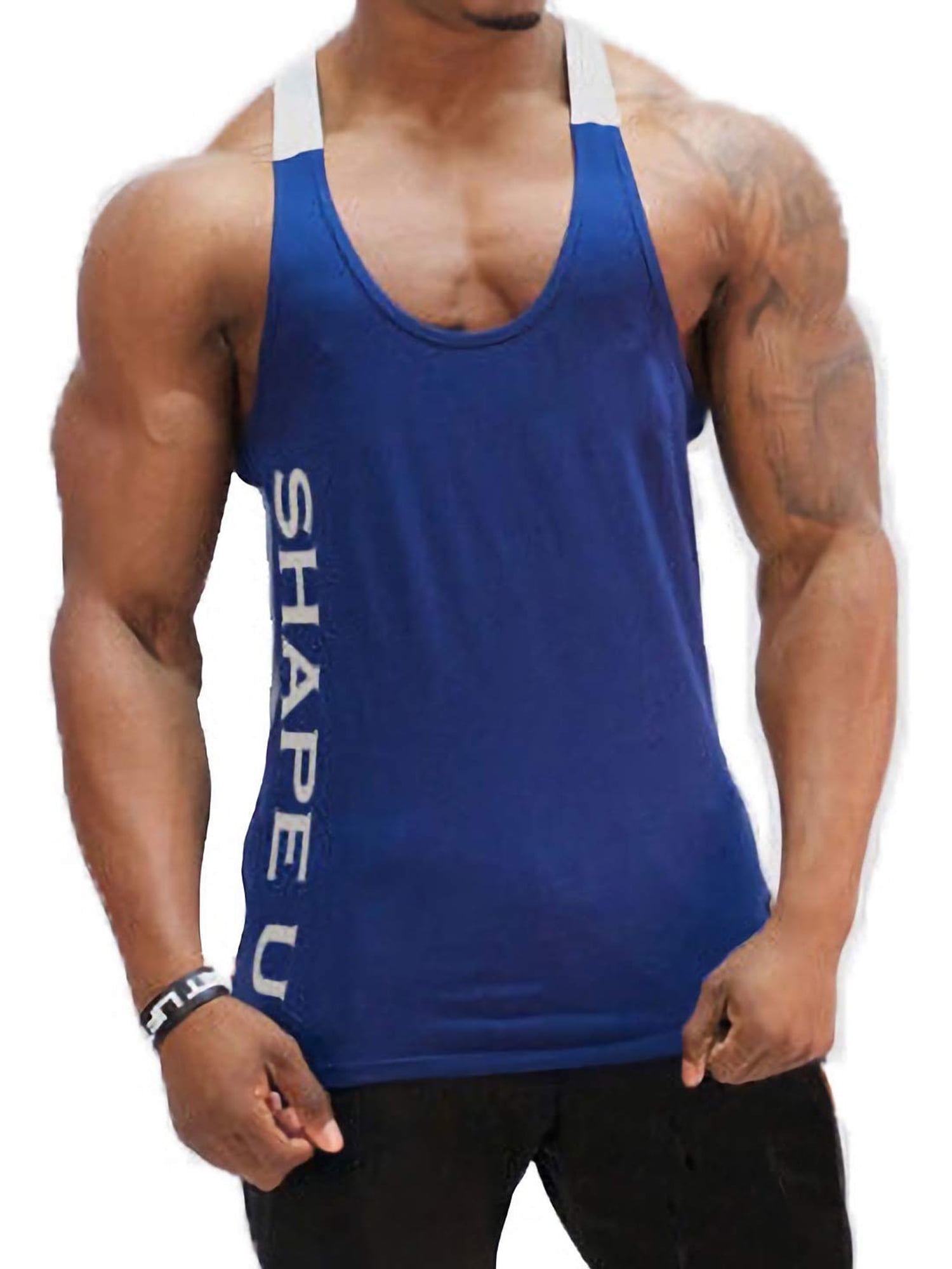 DuAnyozu Men Gym Tank Top Shirt Bodybuilding Muscle Stringer Athletic ...