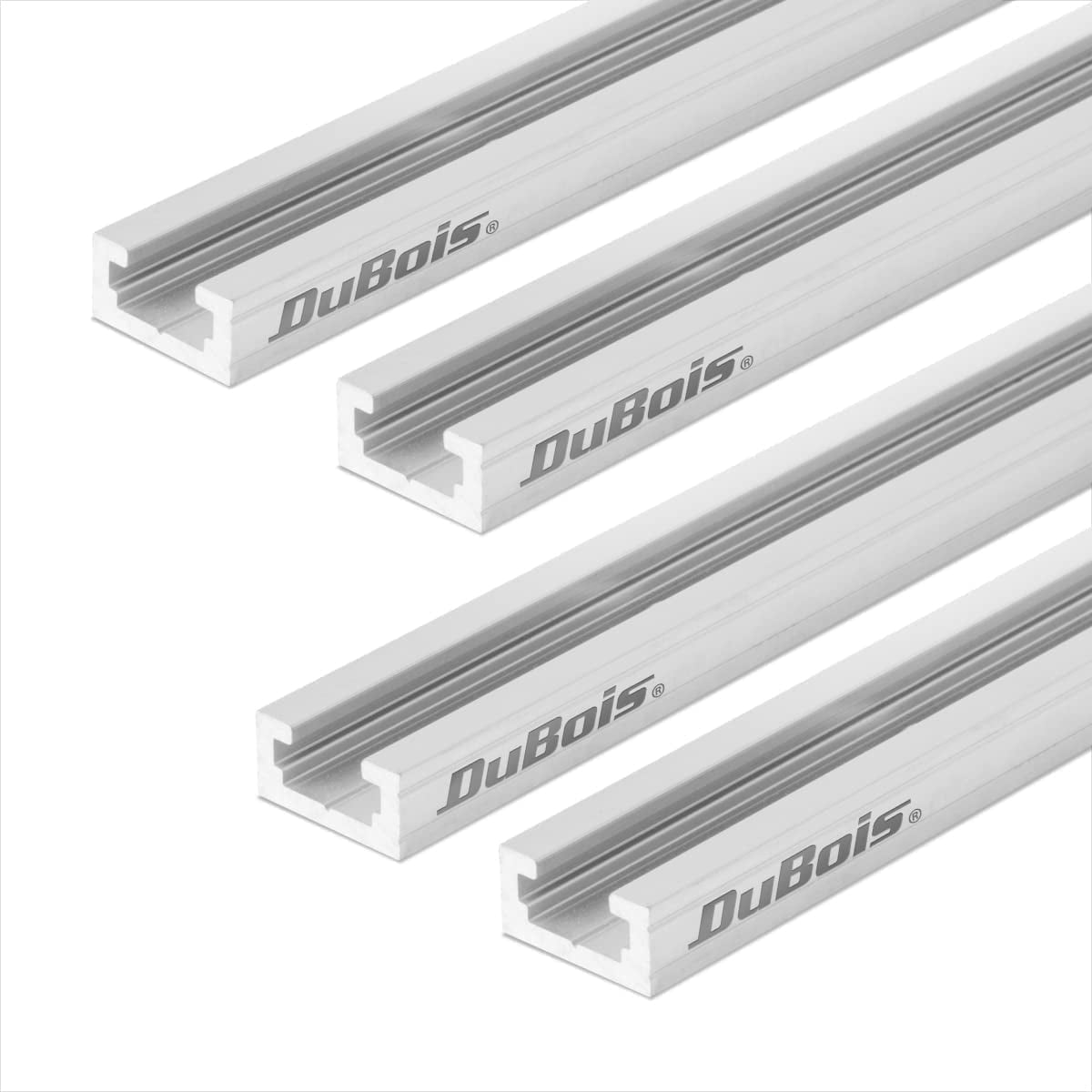 DuBois 4PK 48" Double-Cut Profile Universal T-Track with Predrilled Mounting Holes, Silver ...