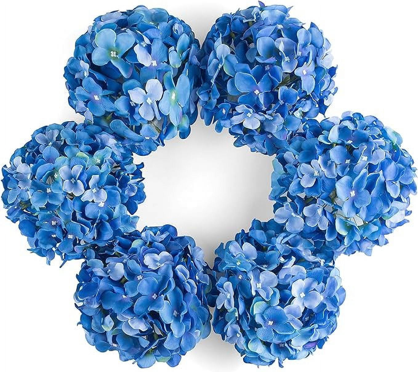 DuHouse Artificial Hydrangea Silk Flower Heads with Stem Fake Royal ...