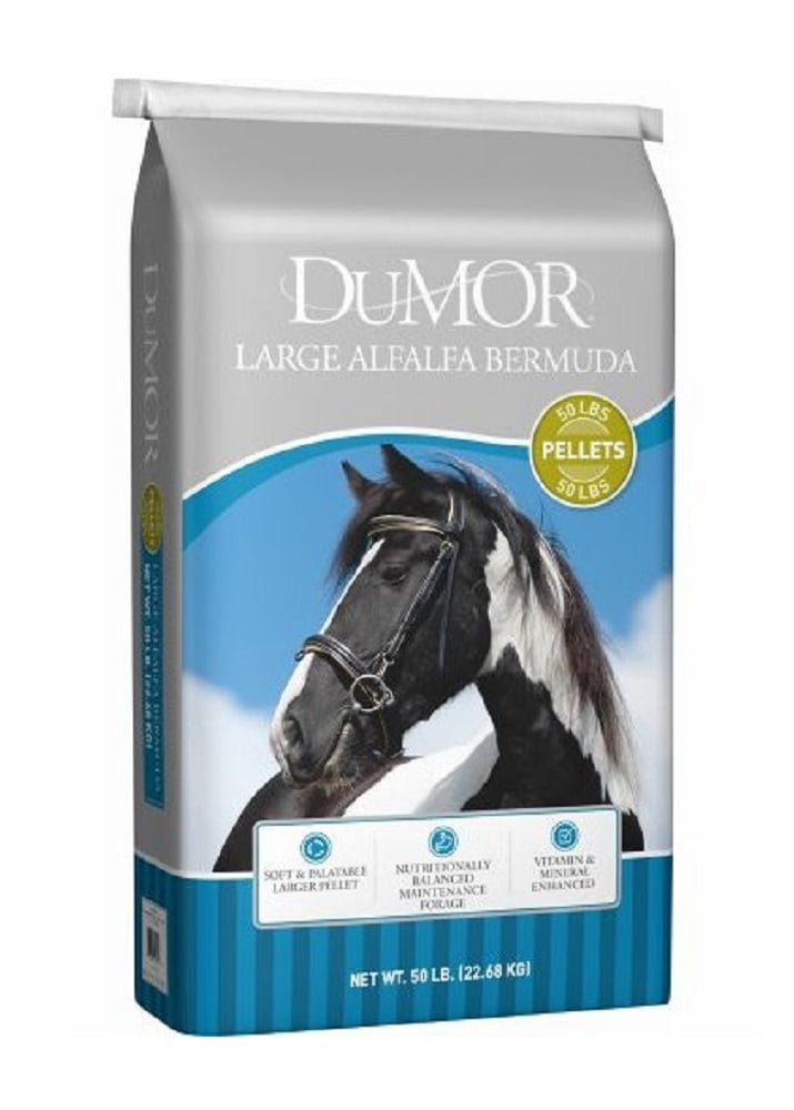DuMOR BERMUDA PELLET Horse Feed, 50 Pounds, Large Size Alfalfa Bermuda ...