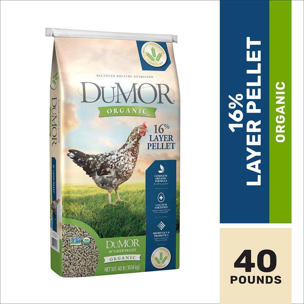 DuMOR Organic 16% Layer Pellet for Poultry Hens, Chicken Feed, 40 lb ...